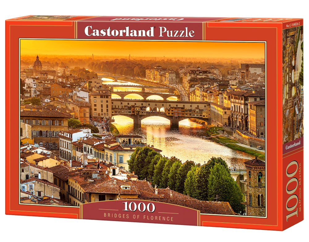 CASTORLAND 1000 Piece Jigsaw Puzzle, Bridges of Florence, Arno,Tuscany