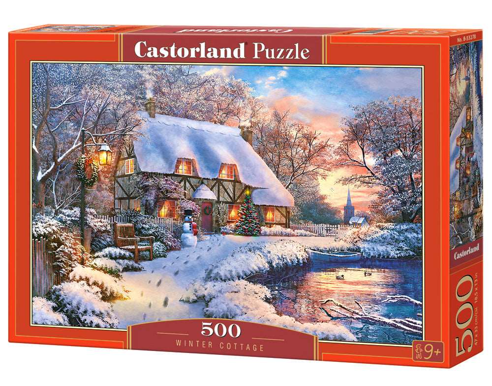 CASTORLAND 500 Piece Jigsaw Puzzle, Winter Cottage, Charming Nook ...